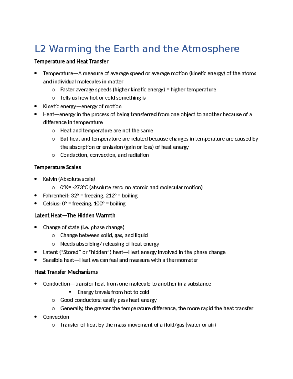 Understanding Earth's Temperature, Heat Transfer, and Climate Change ...