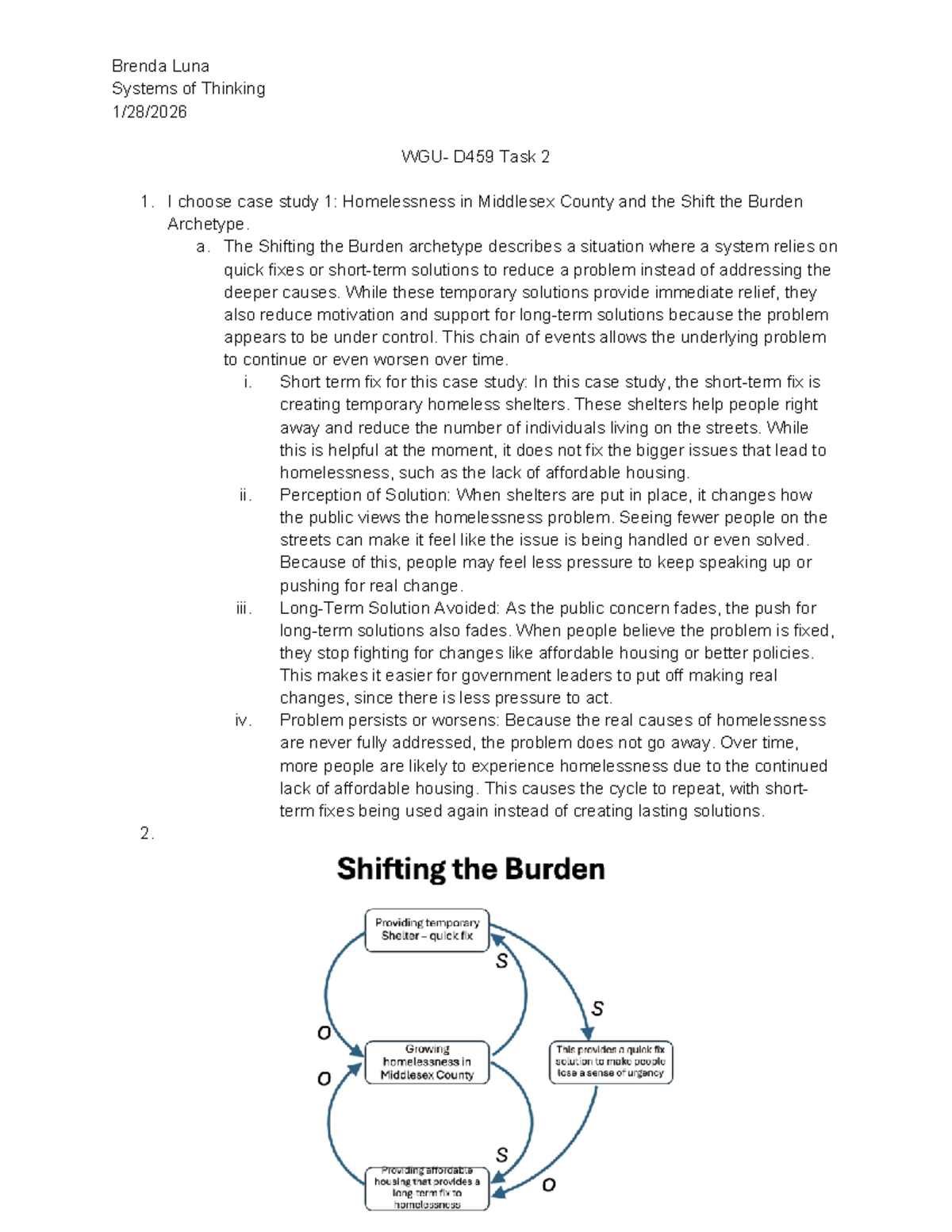WGU D459 Task 2: Case Study on Homelessness & Shift the Burden - Studocu