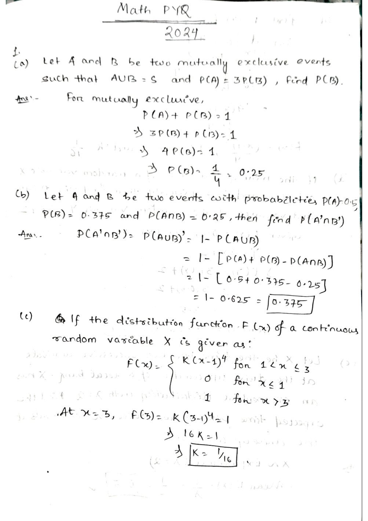 PS PYQ 2024 - Autumn End Sem Paper Solutions - Studocu