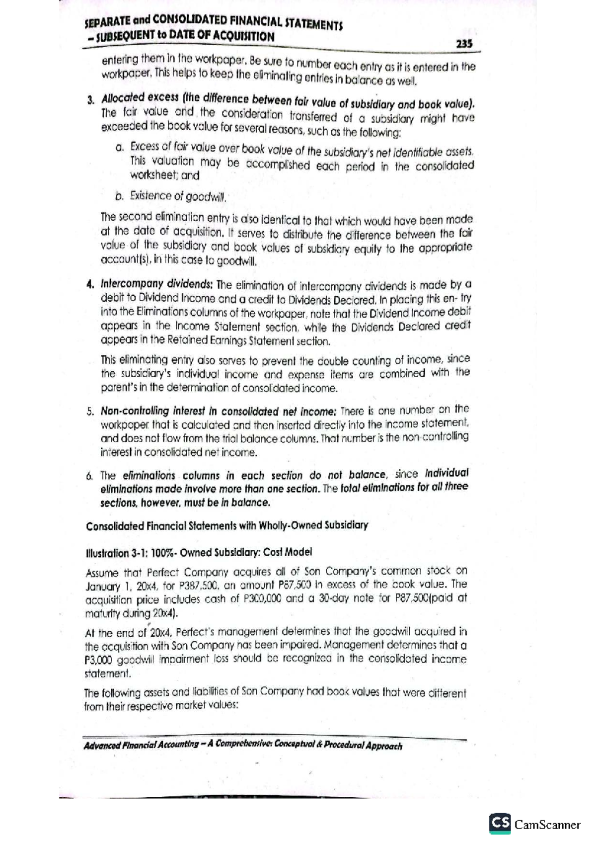 SEPARATE & CONSOLIDATED FINANCIAL STATEMENTS POST ACQUISITION (CS 235 ...
