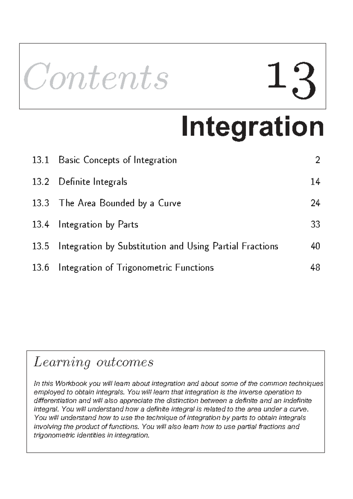 13.1 Basics of Integration: Techniques and Applications - Studocu