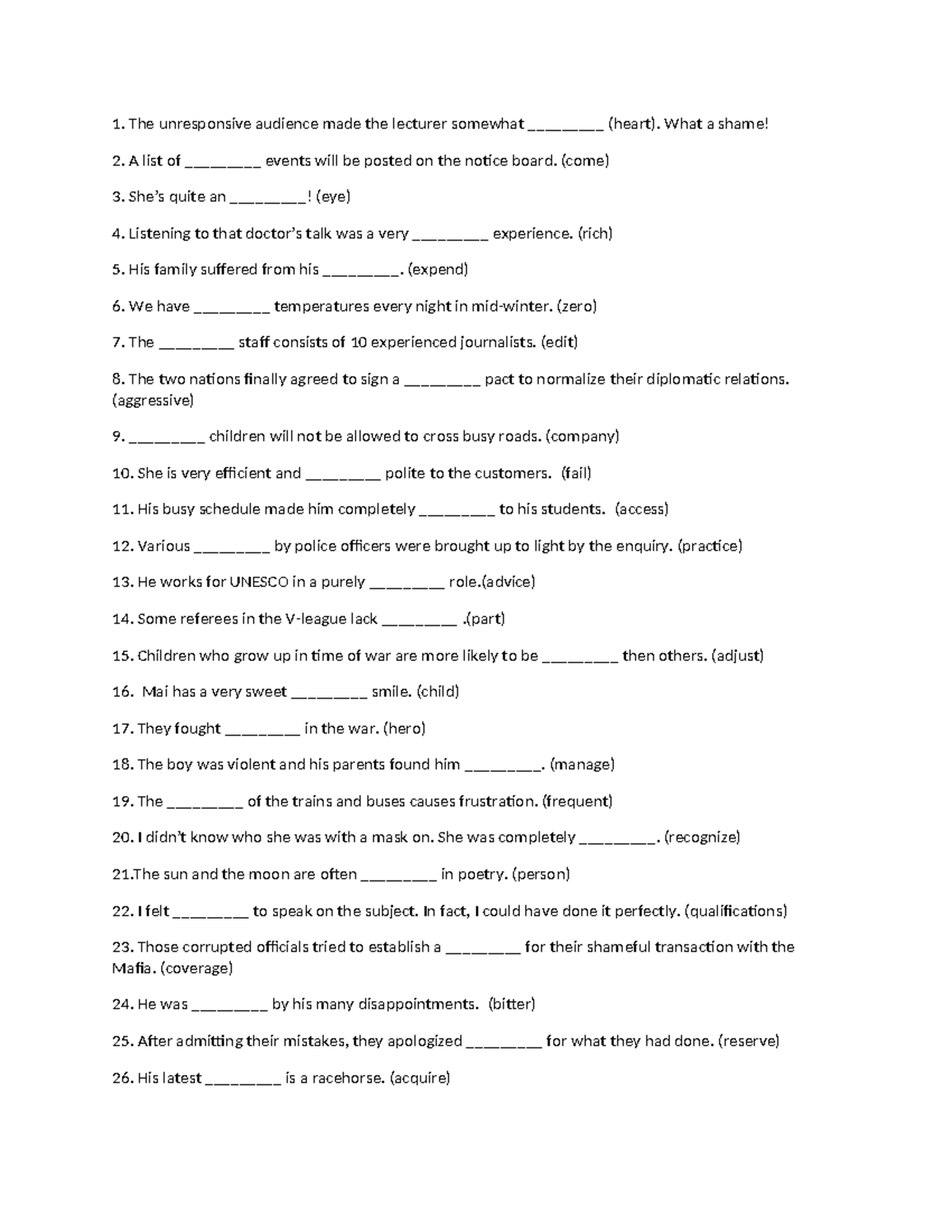 ENG 101: Vocabulary and Contextual Understanding Exercises - Studocu