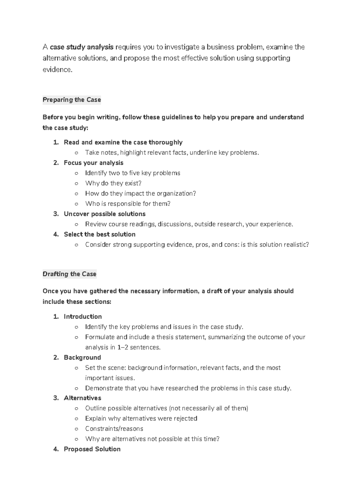 Case Study Analysis - Learning Objectives: - A case study analysis ...