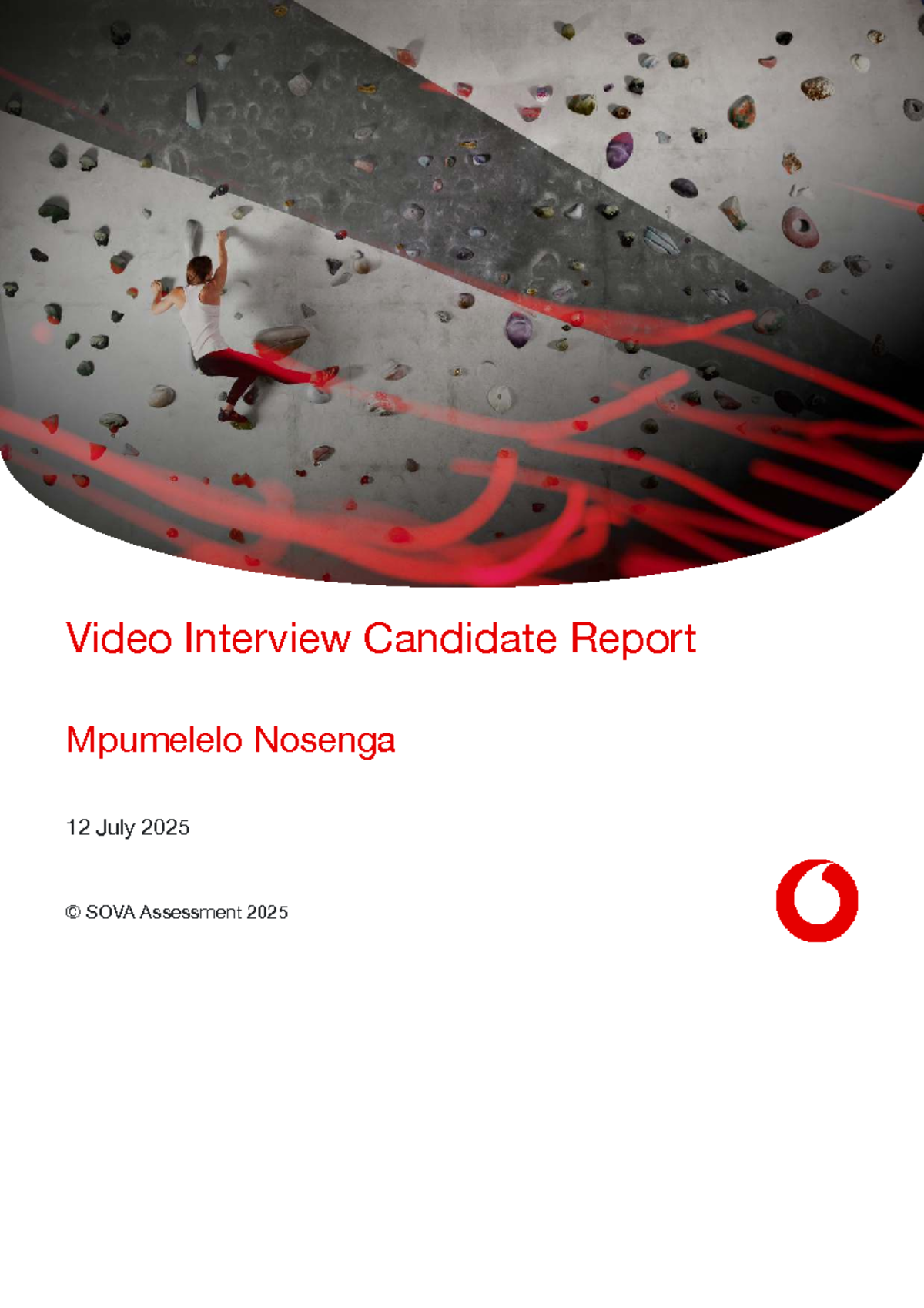 Video Interview Candidate Report: Mpumelelo Nosenga - SOVA 2025 - Studocu