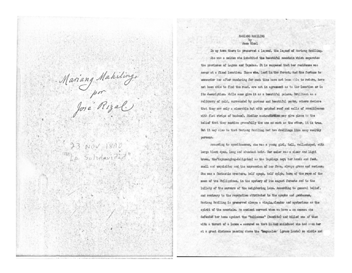 RIZAL's "Mariang Makiling" Legend Analysis - 433534180 - Studocu