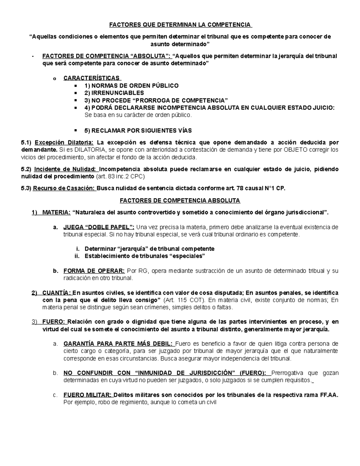 10) Reglas de Competencia y Factores que Determinan la Competencia ...