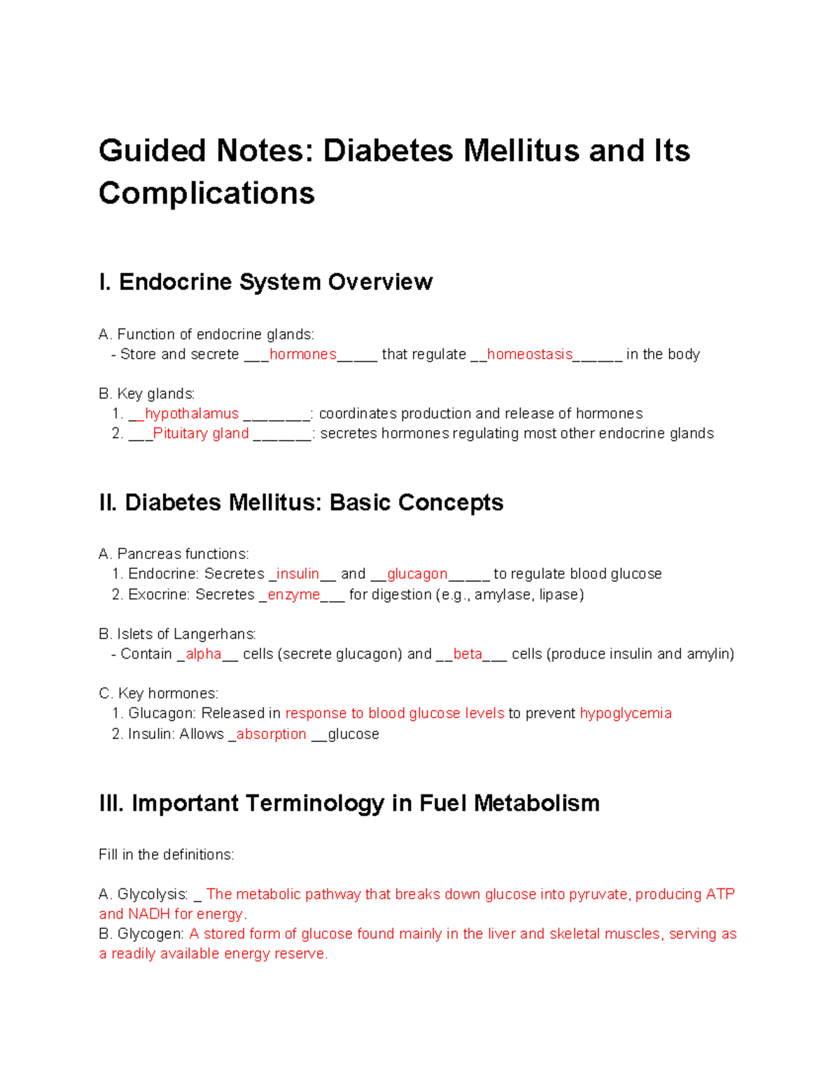 Guided Notes: Diabetes Mellitus (DM) - Types, Symptoms & Management ...
