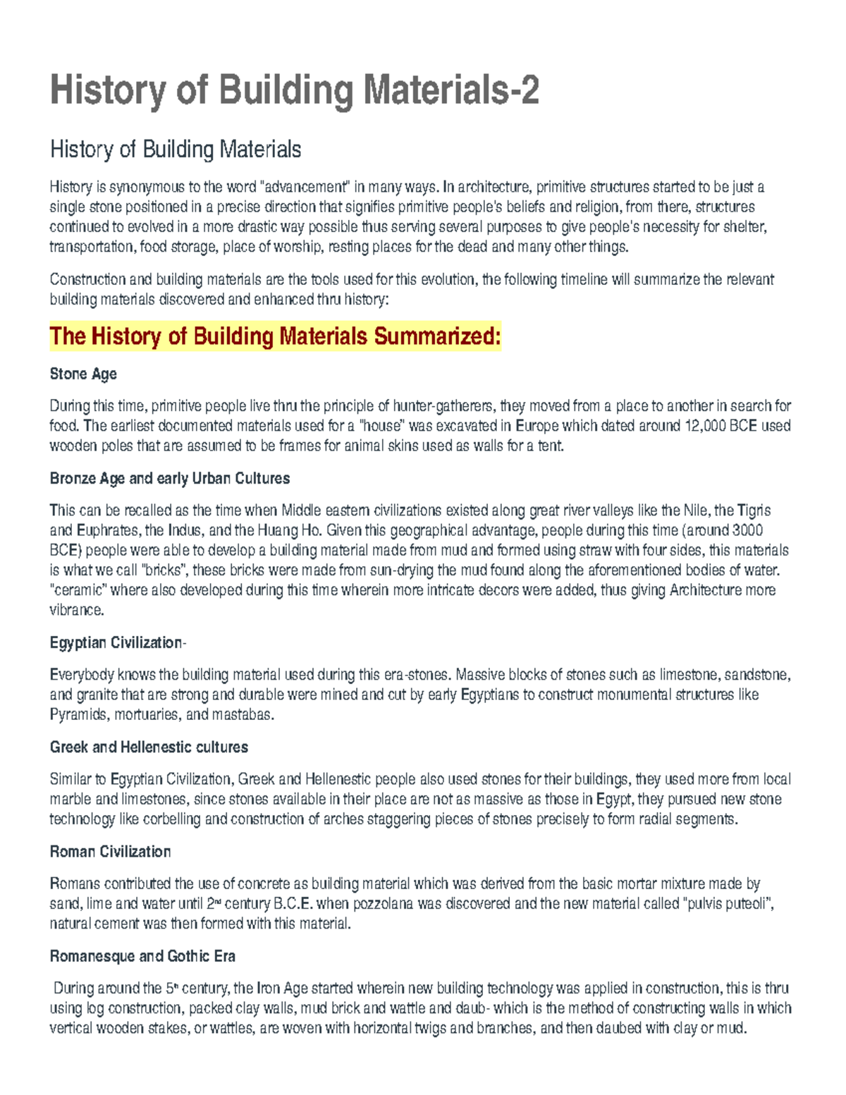 Building Materials Reviewer - Building Design 1 - TIP - Studocu