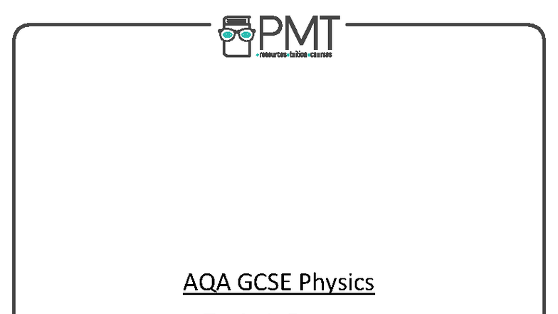 AQA GCSE Physics Topic 1: Energy Summary Notes for Revision - Studocu