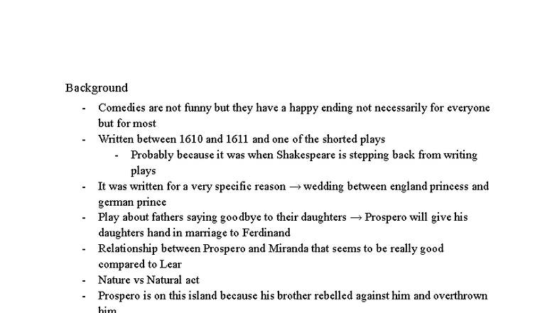 Shakespeare's "The Tempest" (ENG 101): Analysis & Scene Breakdown Notes ...