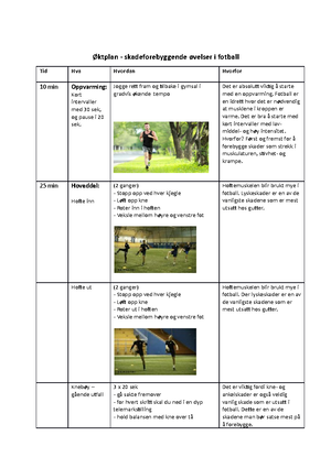 Eksempel på en god øktplan - Øktplan for uke 12 Øktplan for ...
