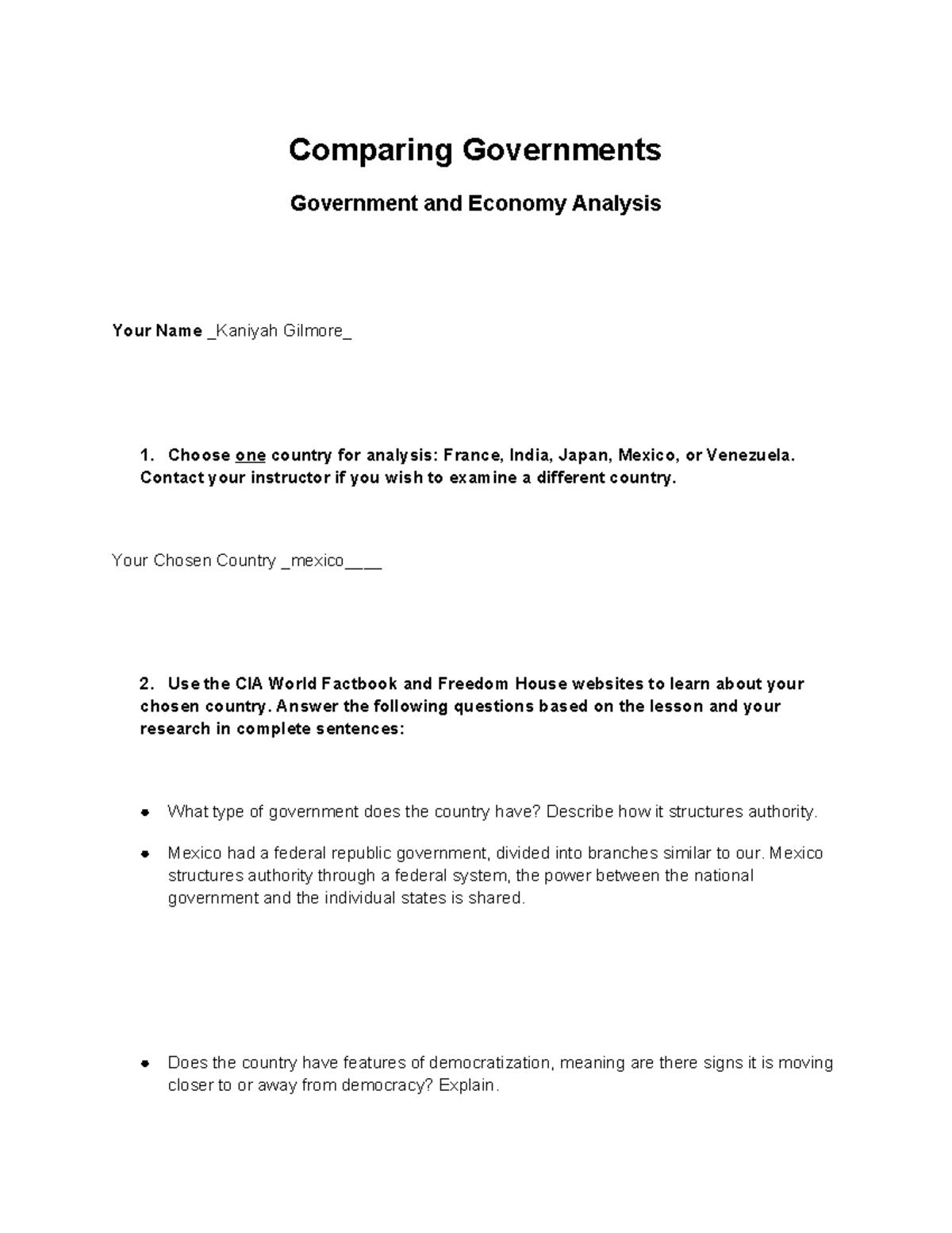 Comparing Governments: Mexico's Political Structure & Economy Analysis ...