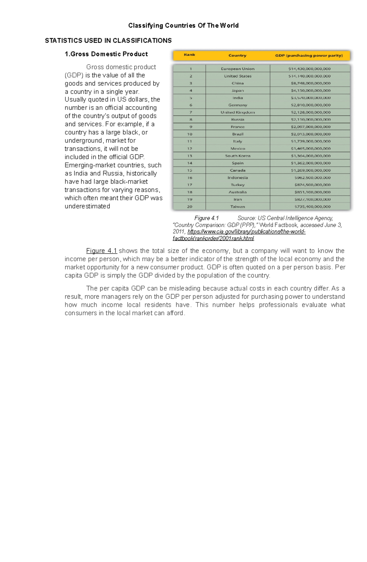 Classifying Countries' Development Levels: Insights and Indices - Studocu