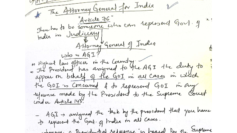 Attorney General of India: Role and Responsibilities Explained - Studocu