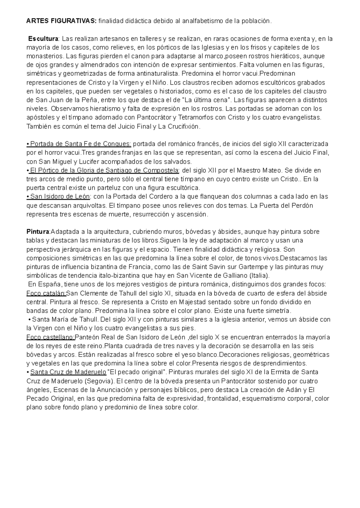 Escultura y Pintura Románica: Análisis Didáctico y Estético - Studocu