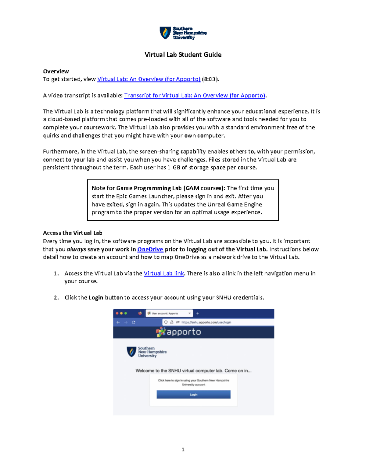 Virtual Lab Student Guide (CS 340 & GAM Courses) - Studocu