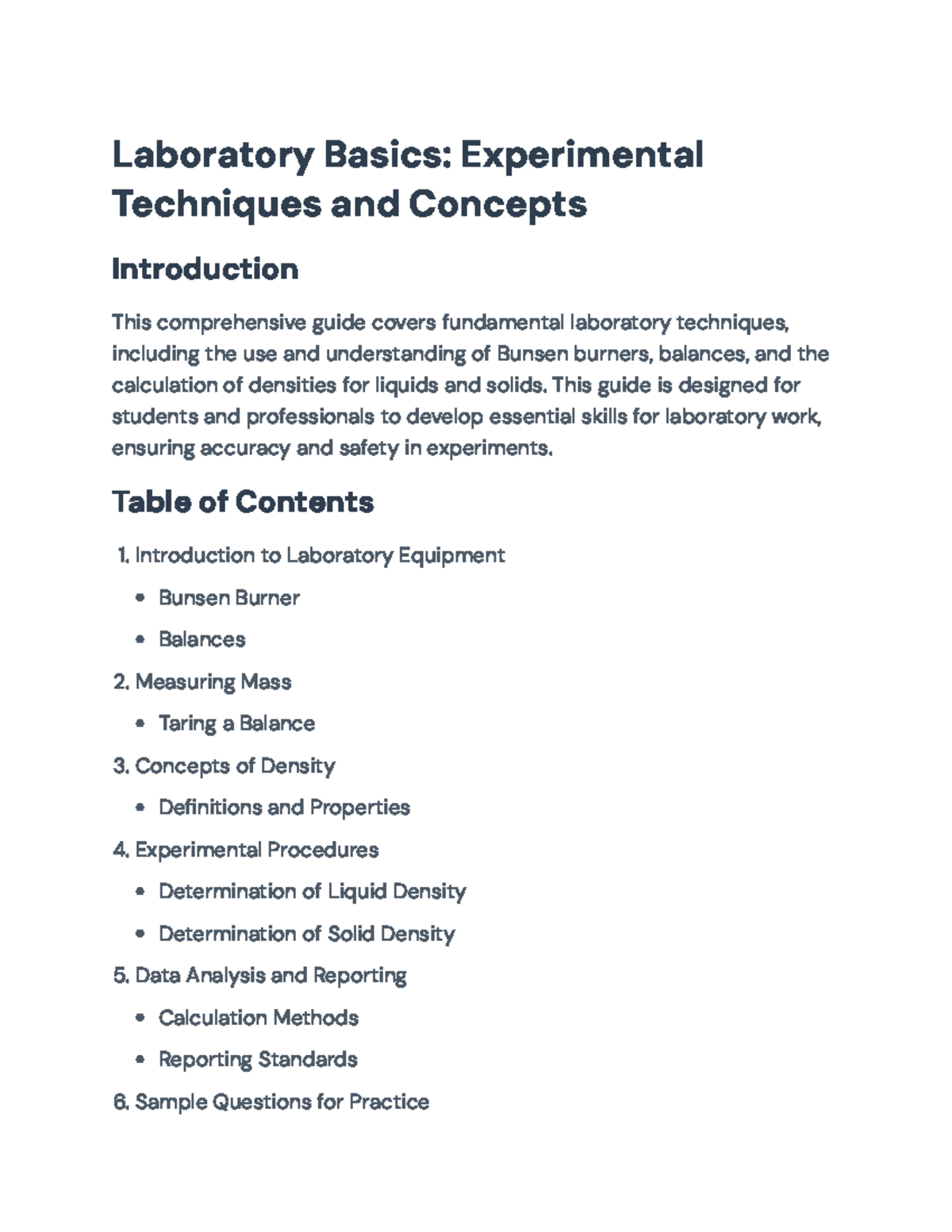 Laboratory Basics: Techniques for Density Measurement and Safety ...