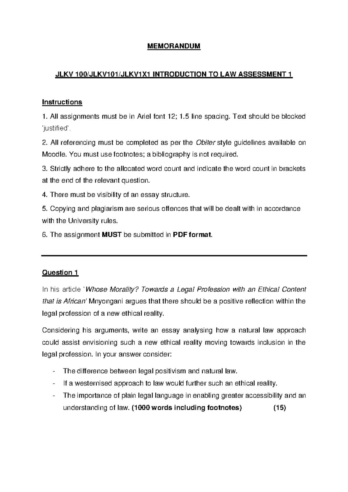 Sources of law - summary of the module in terms of chapter 3 ...