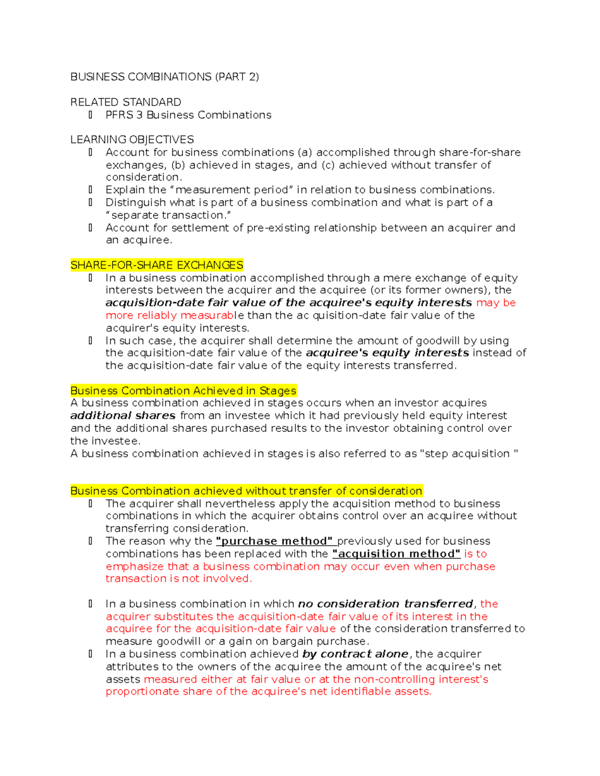 Chapter 2: Business Combinations - Accounting Methods and Standards ...