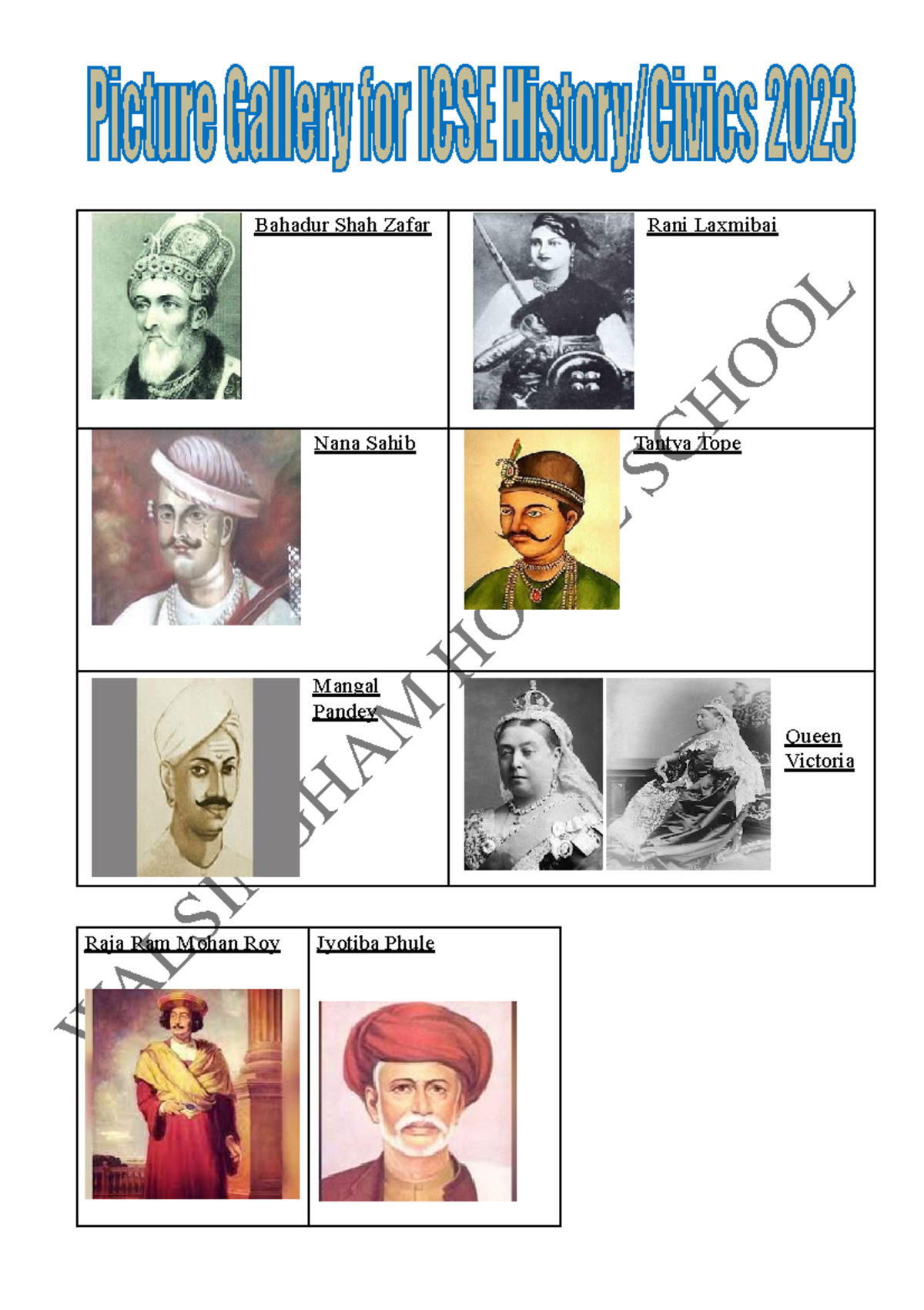 ICSE 2023 Picture Gallery: Key Historical Figures & Events - Studocu