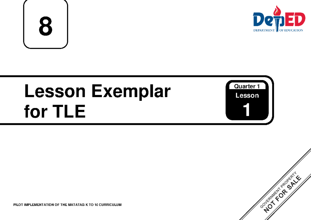Q1 LE TLE 8 Lesson Exemplar: Tools & Equipment in ICT (Week 1) - Studocu