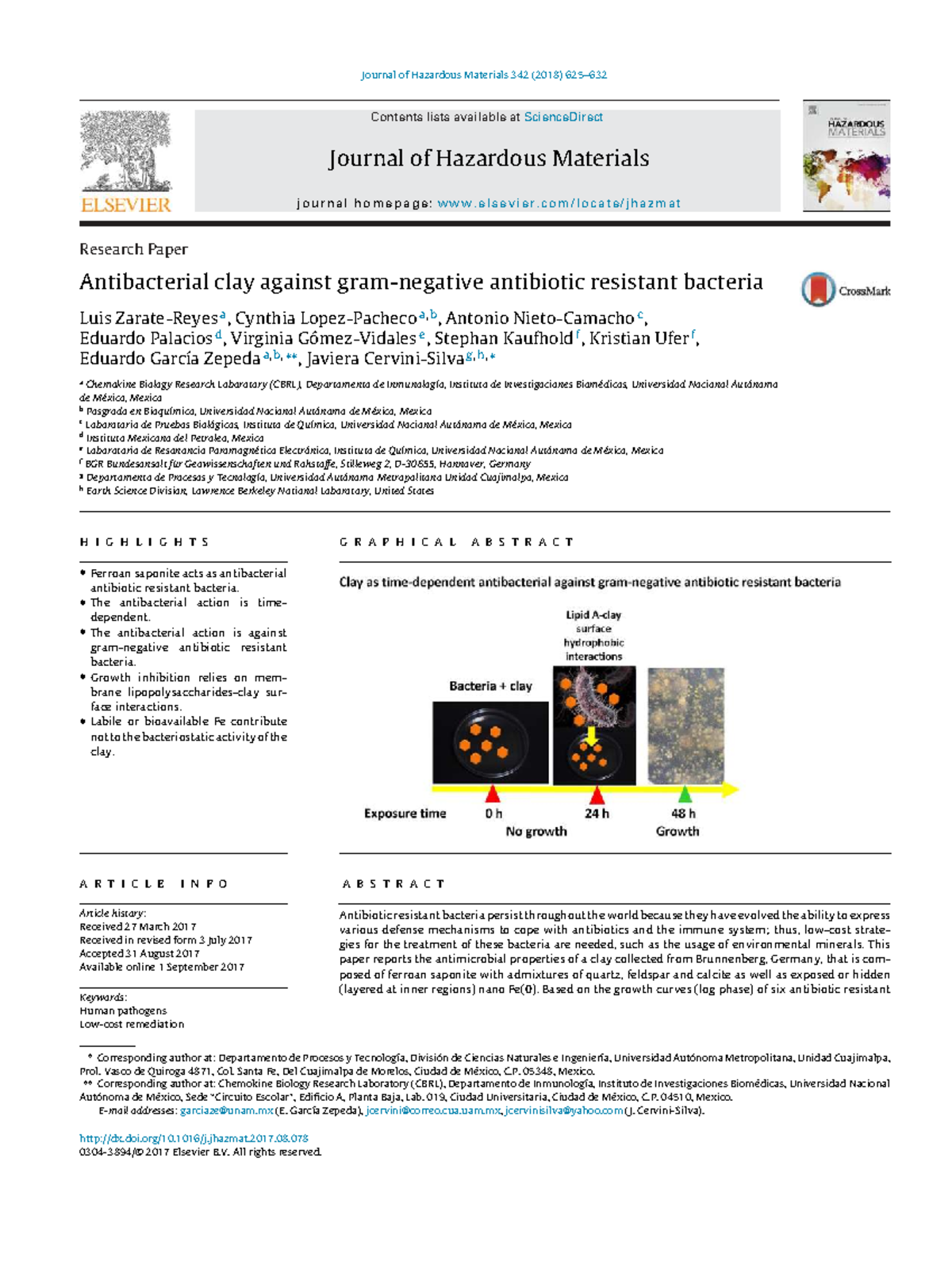 Antibacterial clay against gram-negative antibiotic resistant bacteria ...