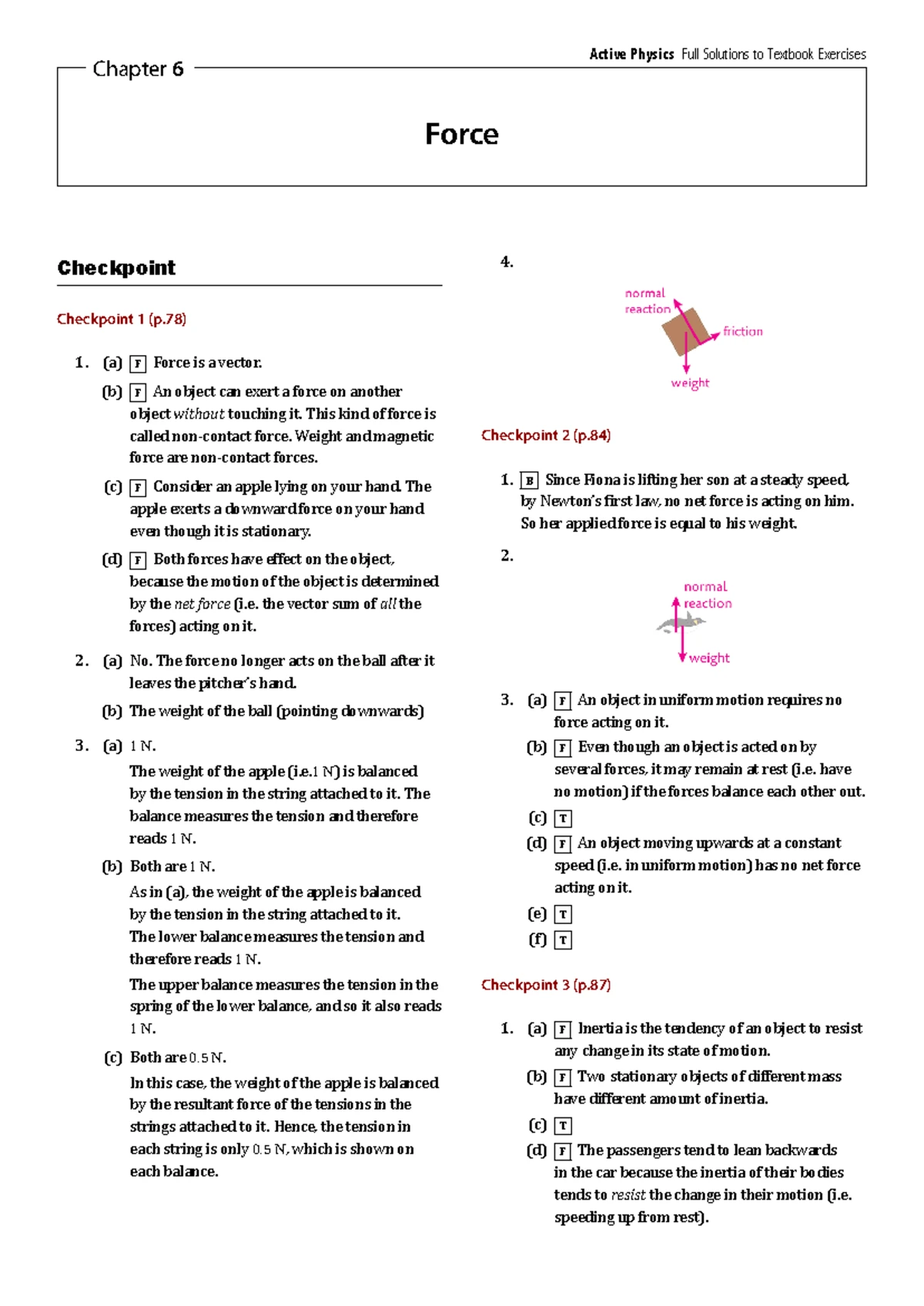 Physics 116 Final Exam: Chapter 6 Force Solutions - Studocu