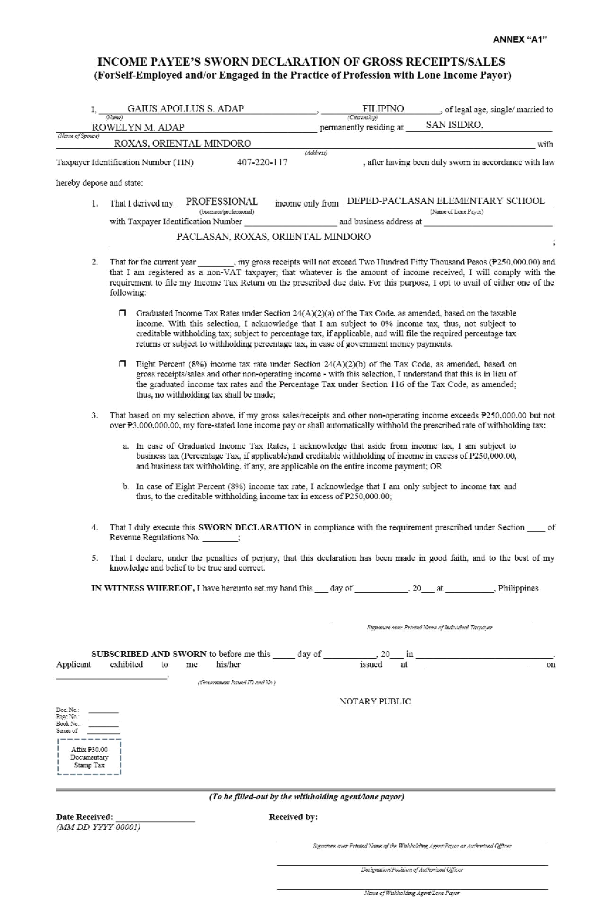 Annex A1 Sworn Declaration Ilide.INFO Platform PDF Viewer - ANNEX ...