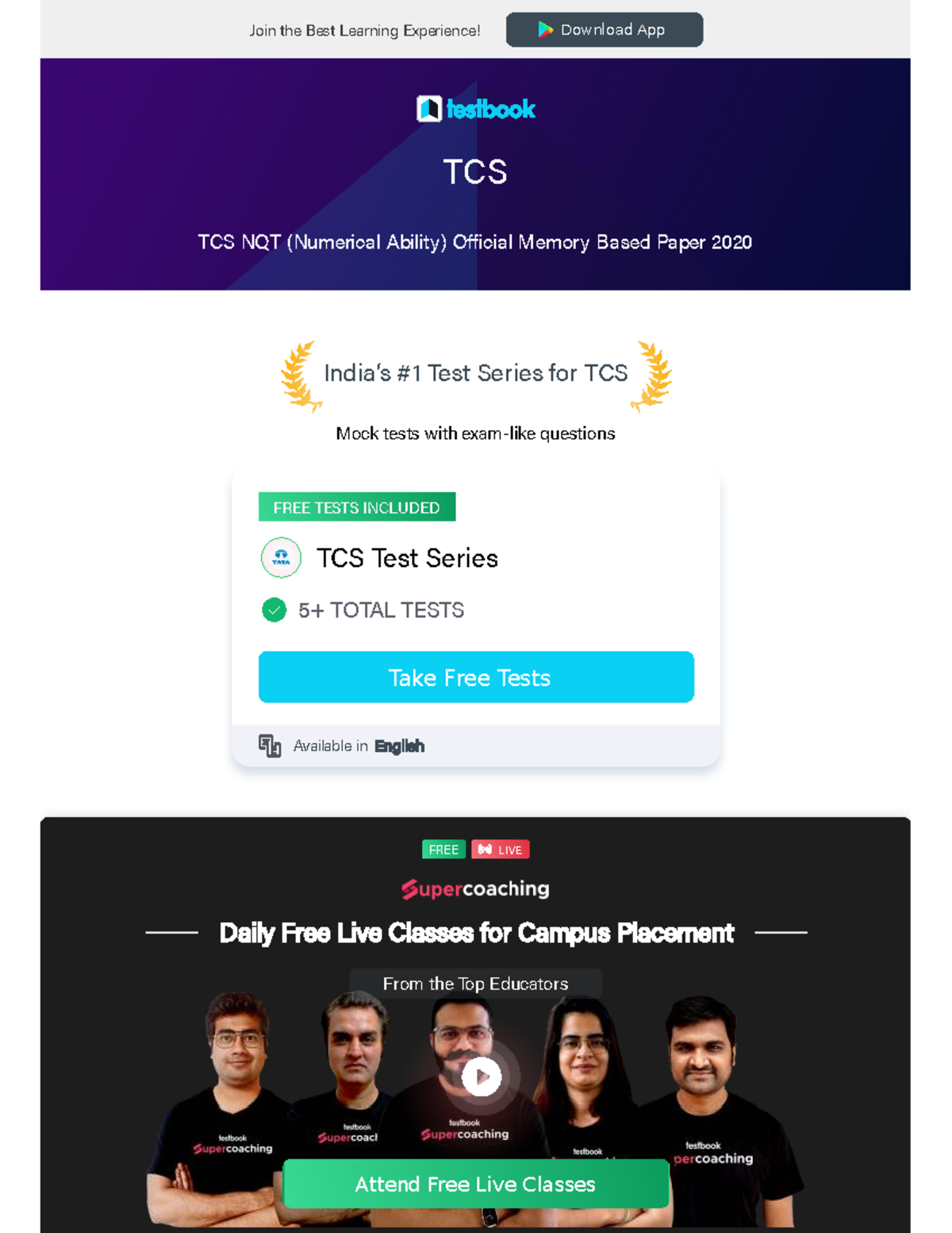 TCS NQT (Numerical Ability) Official Memory Based Paper 2020 Test ...