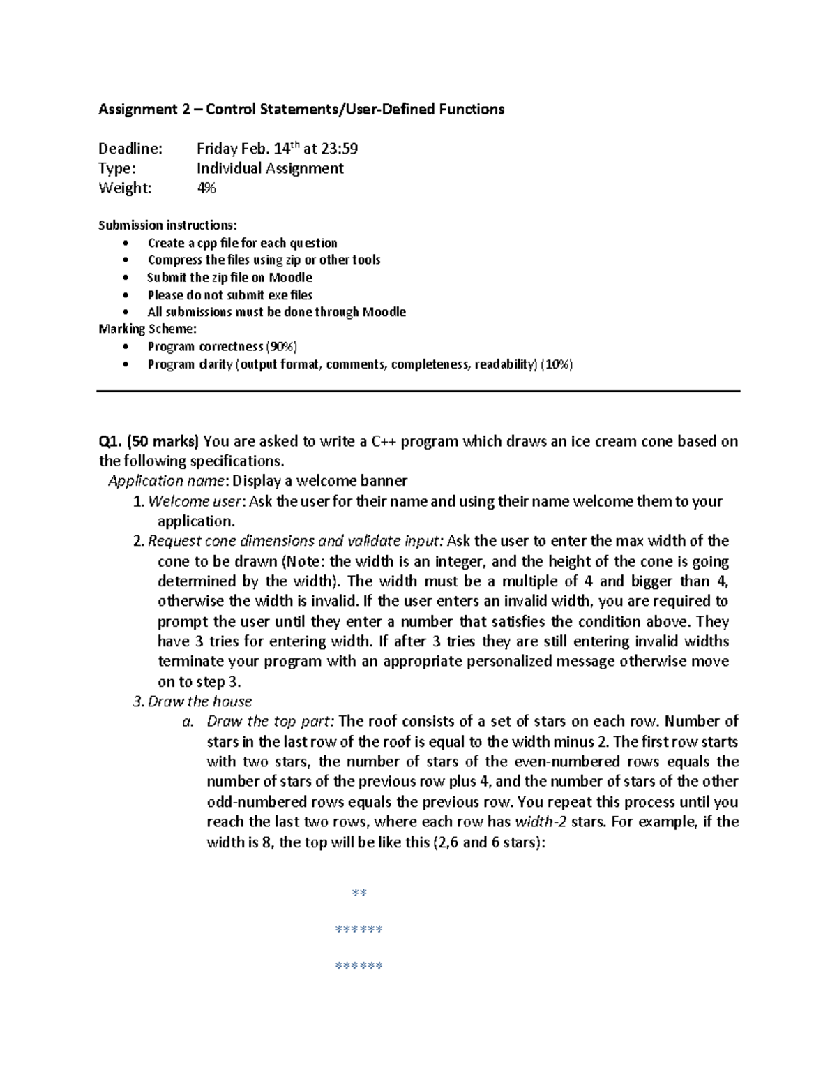 Assignment 2 - 14th at 23: Type: Individual Assignment Weight: 4% ...