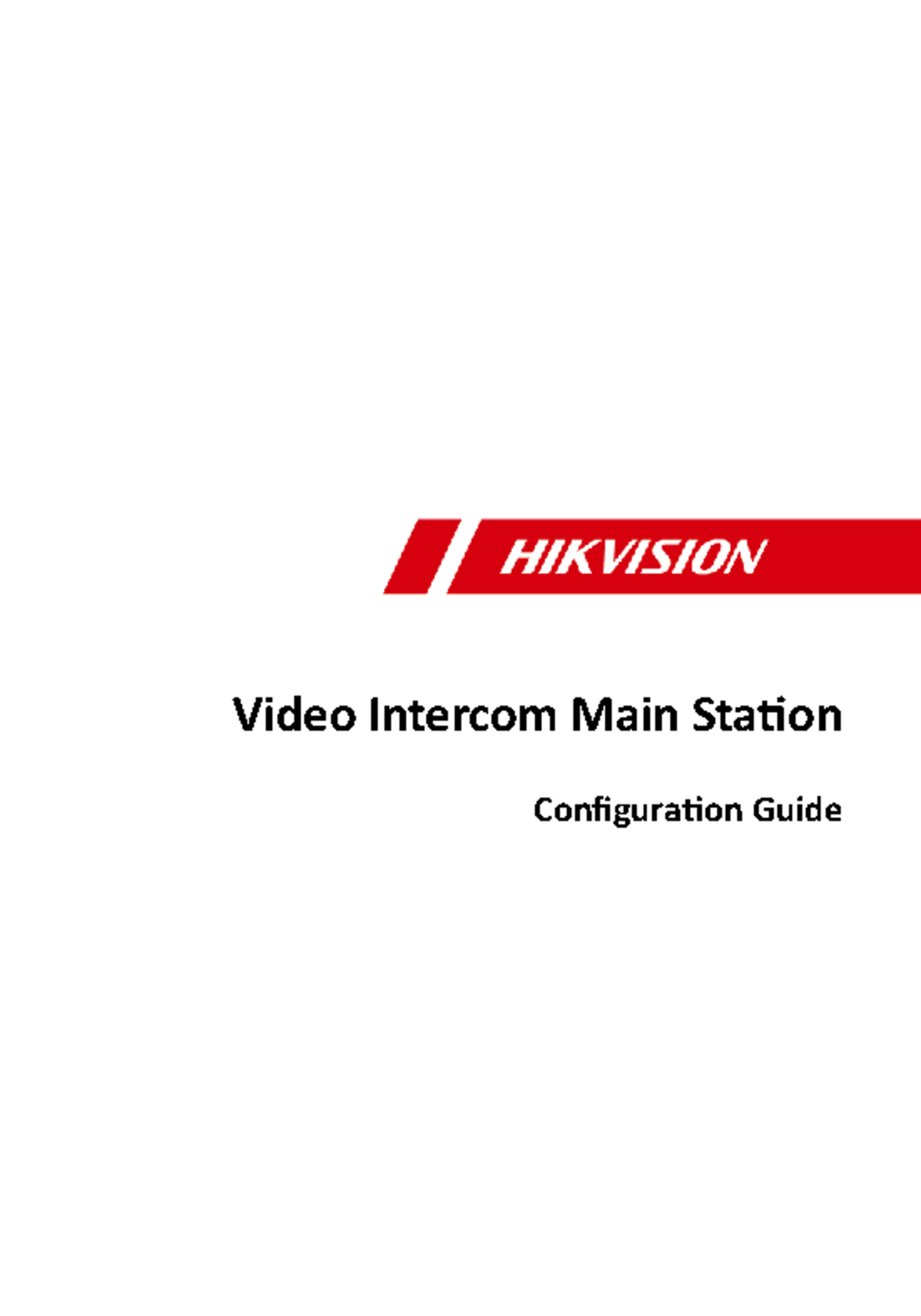 Video Intercom Main Station Config Guide (HIK-VCM) - Studocu