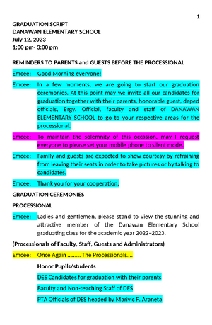 Ecmee- Script-2 - emcee script sample - 1 GRADUATION SCRIPT DANAWAN ...