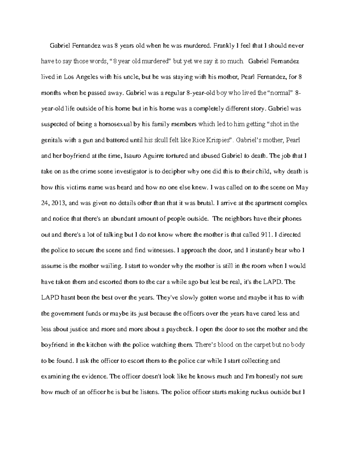 Gabriel Fernandez Case Study: A Tragic Tale of Abuse and Murder - Studocu