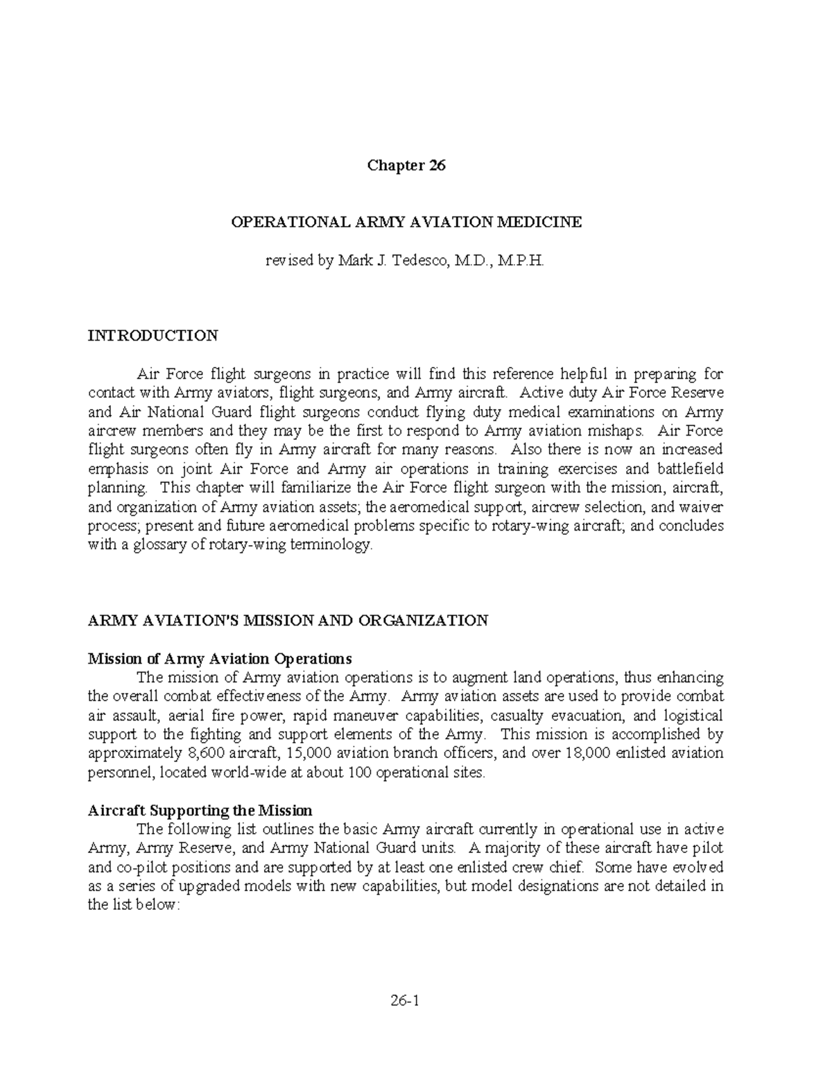 Chapter 26: Operational Army Aviation Medicine - Student Notes (CHAP26R ...