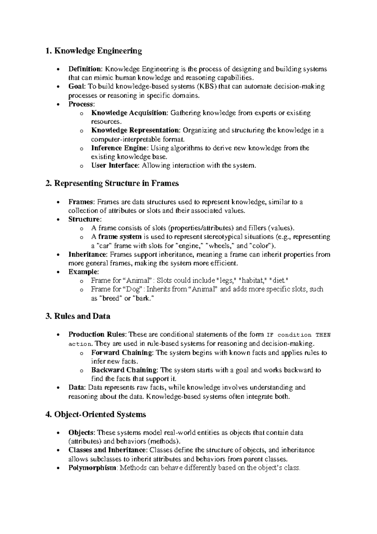 KRR Unit 3: Knowledge Engineering and Representation Techniques - Studocu