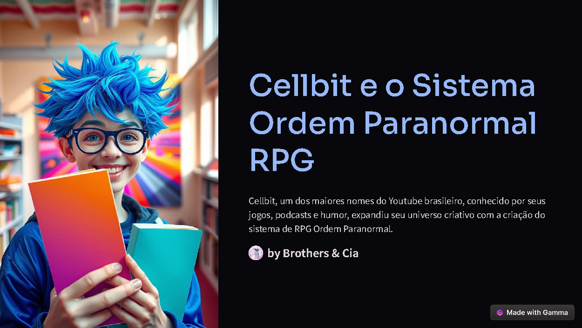 Cellbit e o Sistema Ordem Paranormal RPG - Cellbit e o Sistema Ordem Paranormal RPG Cellbit, um ...