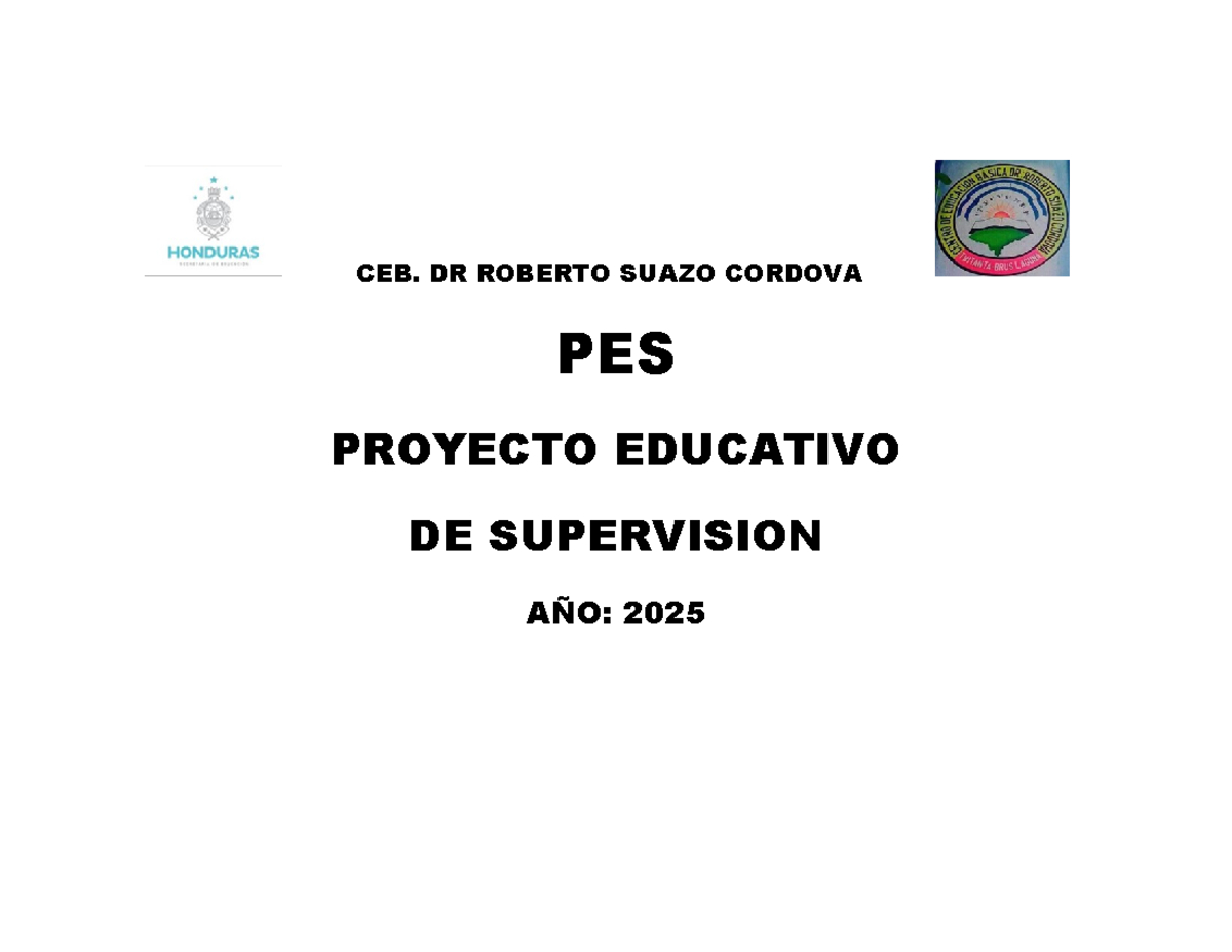PES 2025 - Proyecto Educativo de Supervisión y Acompañamiento - Studocu