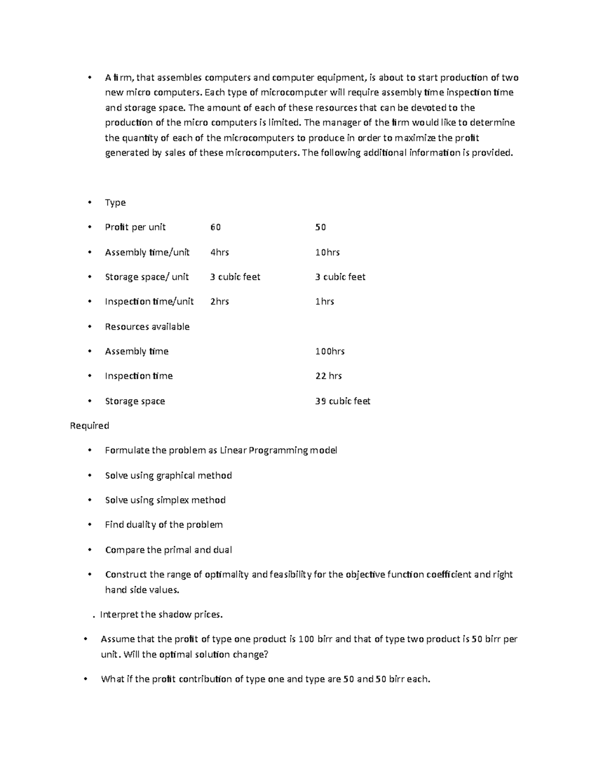 Linear Programming Model for Microcomputer Production Optimization ...