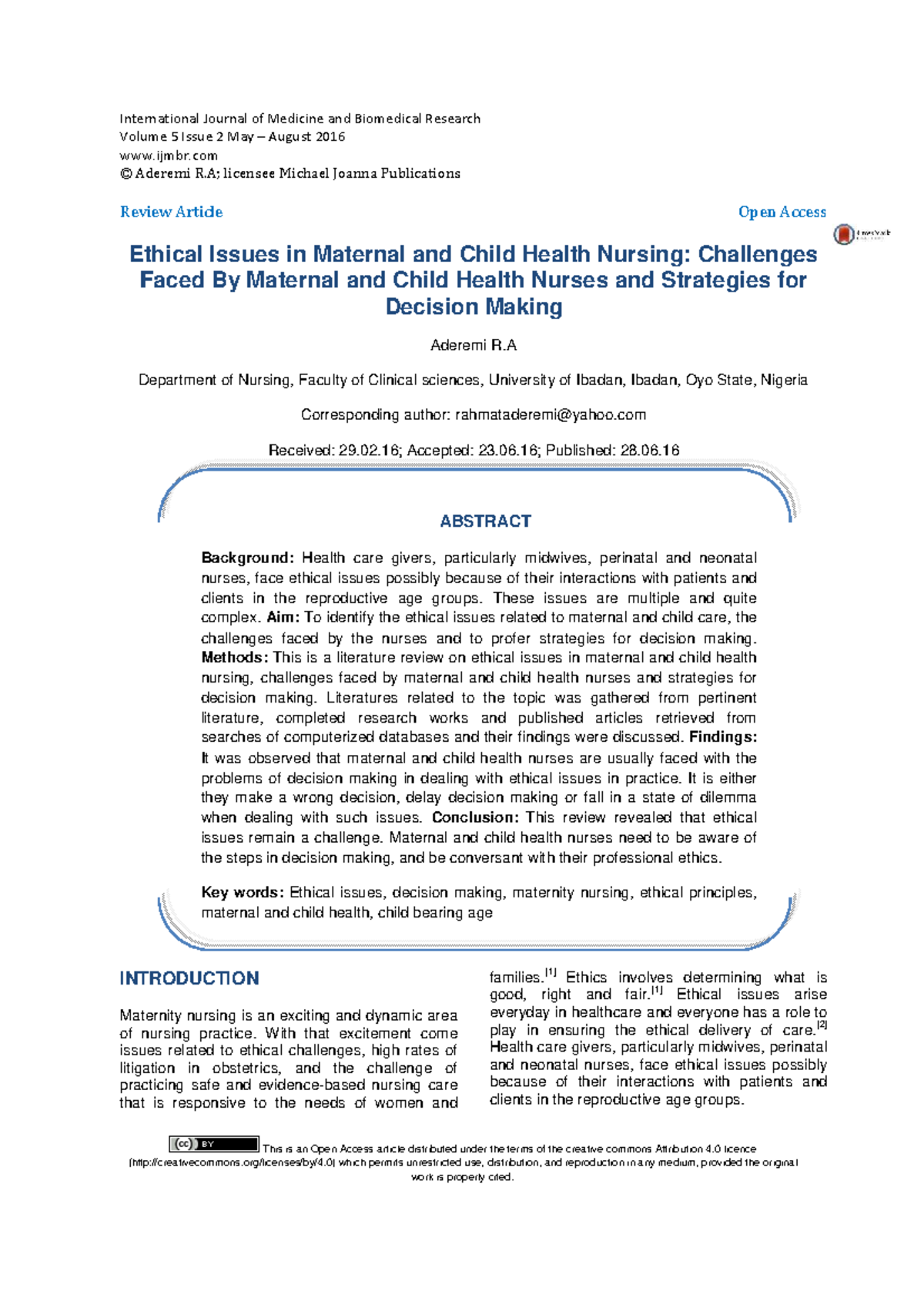 Ethical Challenges in Maternal and Child Health Nursing: A Review - Studocu