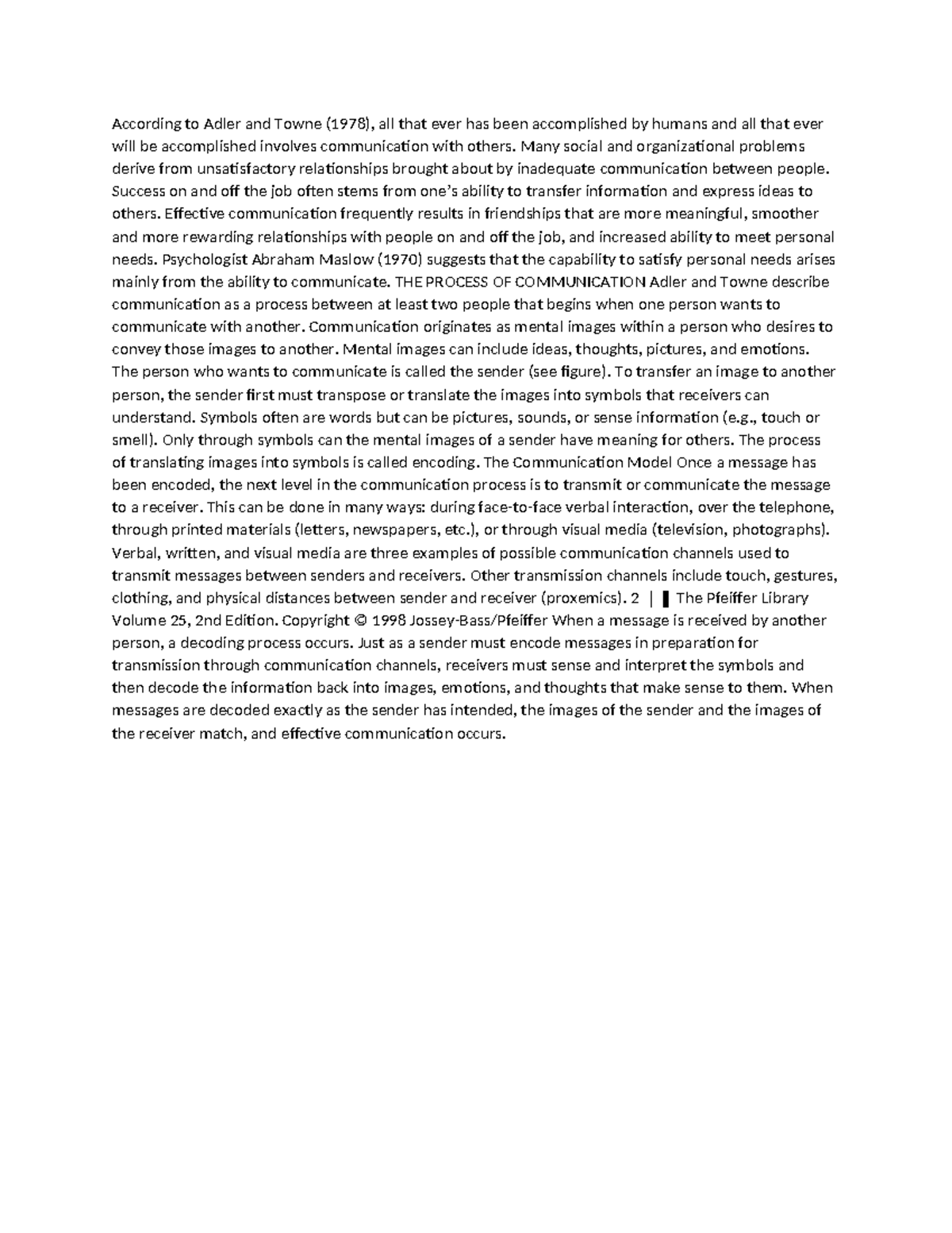 Effective Communication: Insights from Adler and Towne (1978) - Studocu