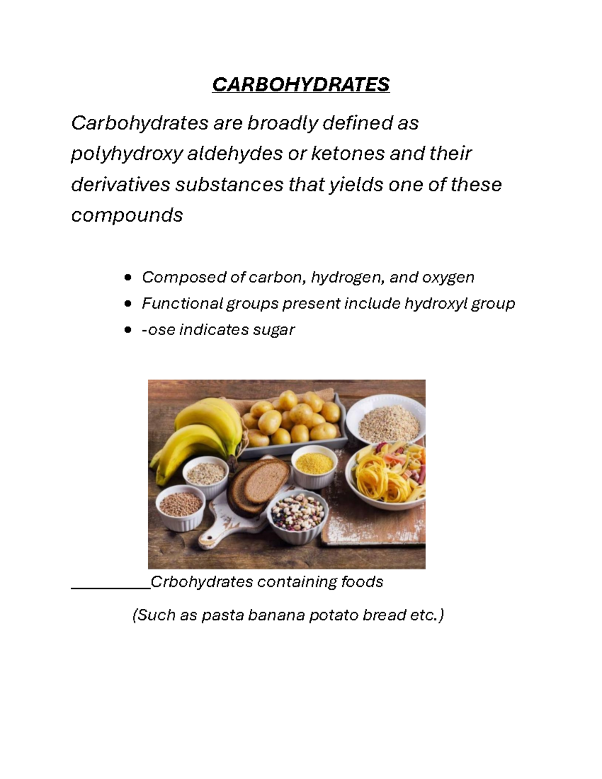 Carbohydrates Project Notes: Structure, Function, and Classification ...