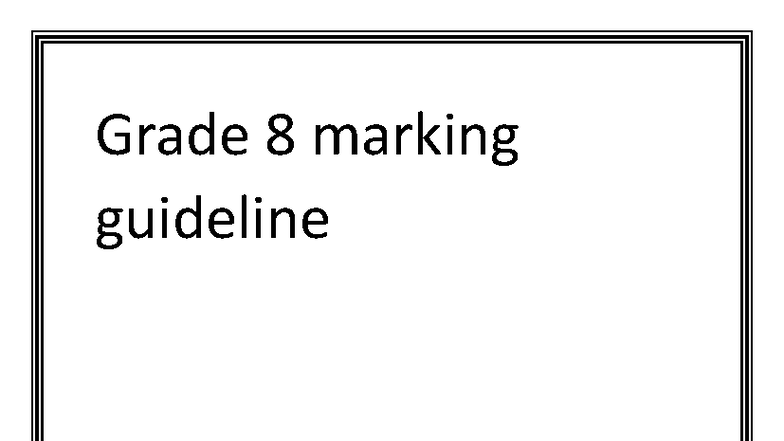 Grade 8 L.O. Marking Guideline 2024: Section A & C Answers - Studocu
