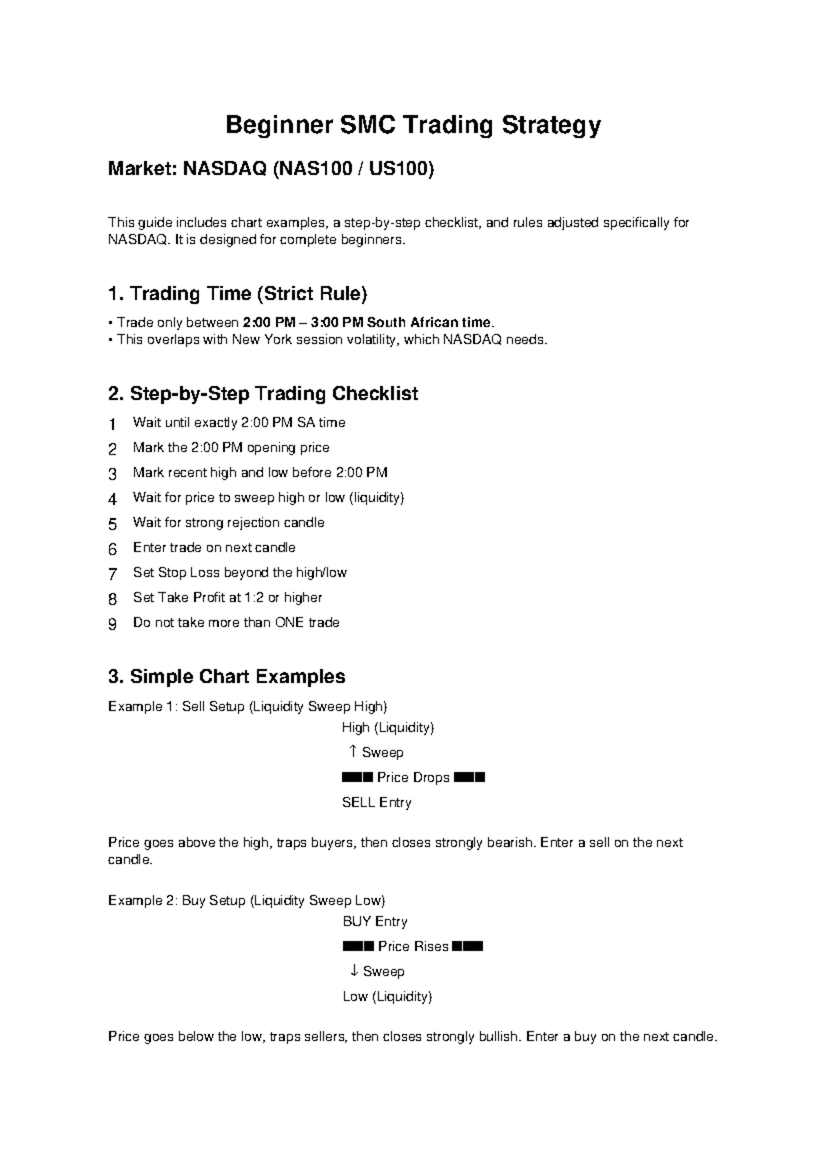 Beginner SMC Trading Strategy Guide: NASDAQ (NAS100 US100) - Studocu