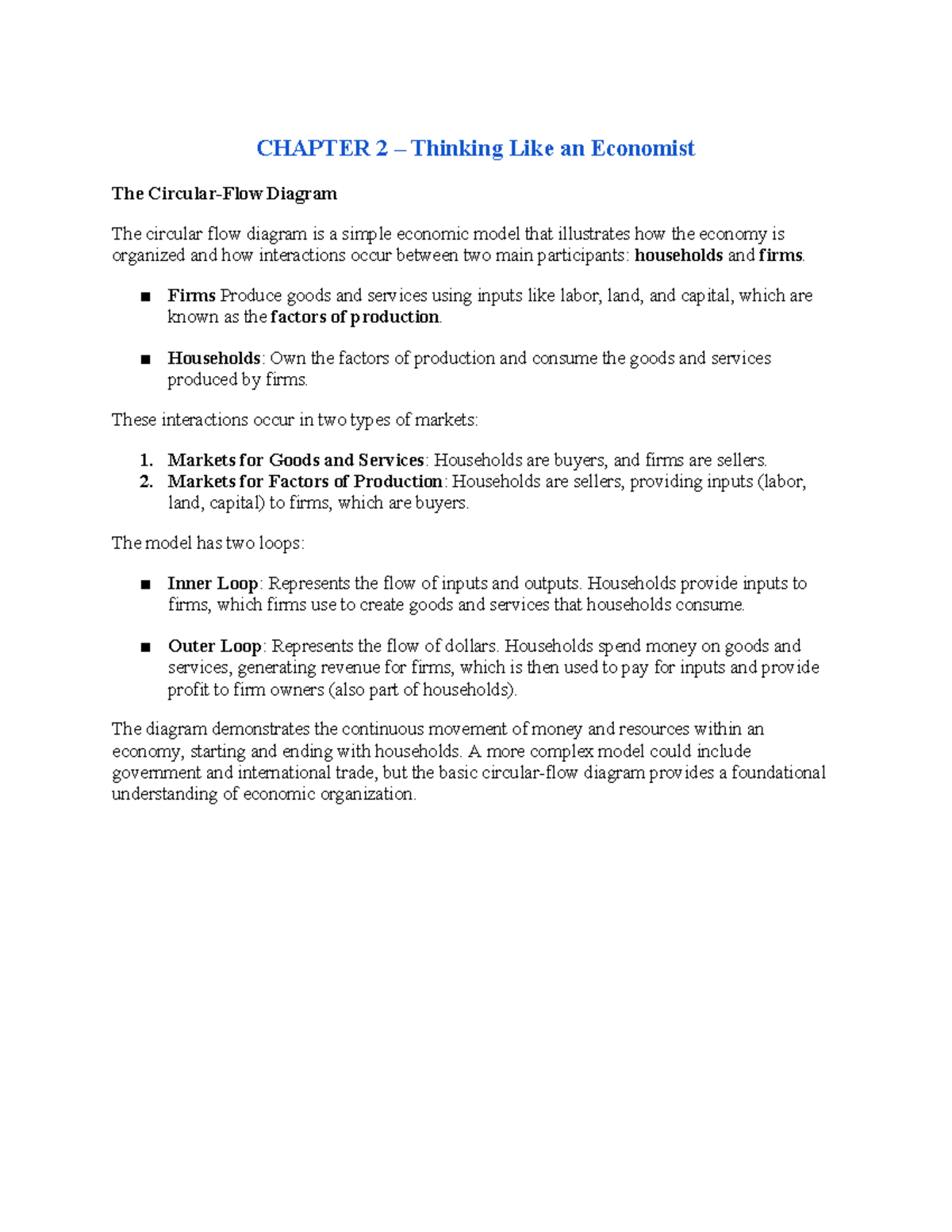 EC 101 Microeconomics: Chapter 2-6 Notes on Key Economic Concepts - Studocu