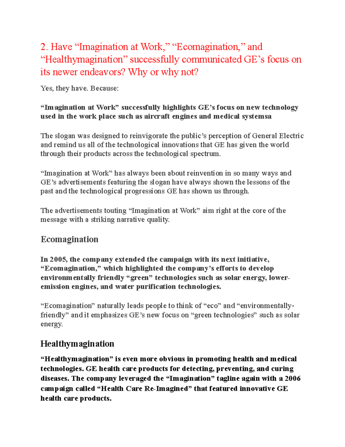 GE-2 - sxxwd - 2. Have “Imagination at Work,” “Ecomagination,” and ...