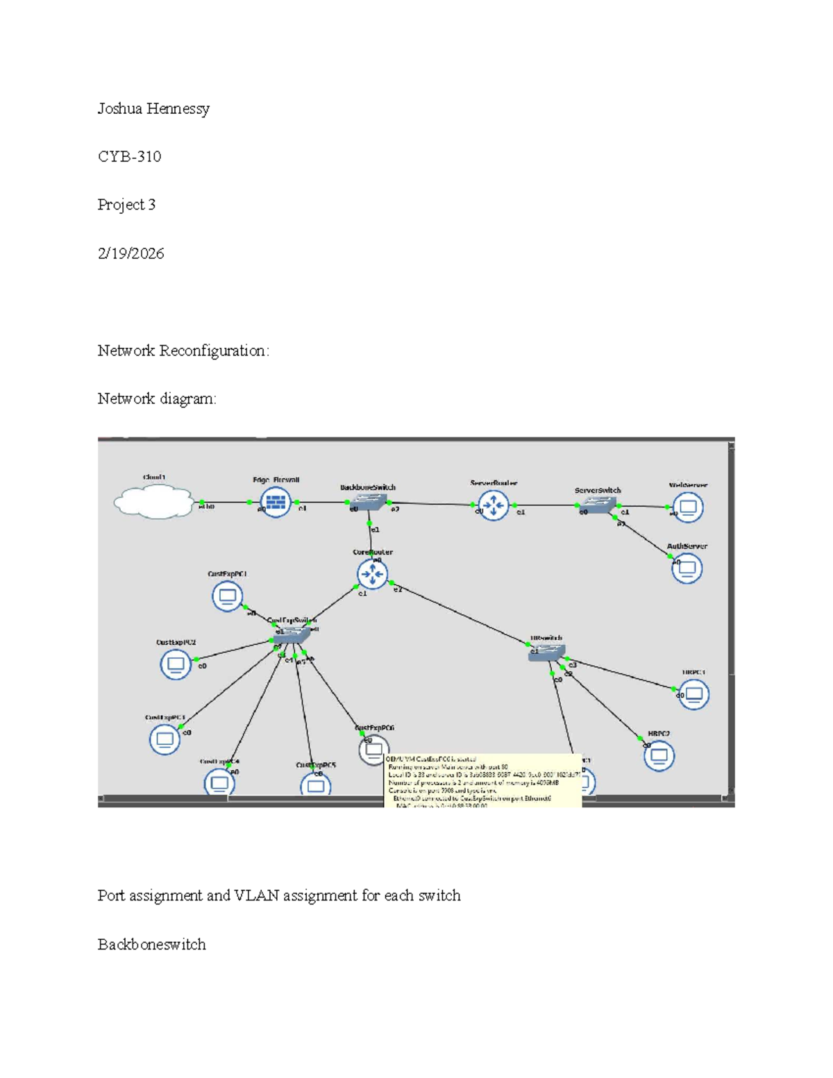 CYB-310 Project 3: Network Reconfiguration & Security Strategy - Studocu