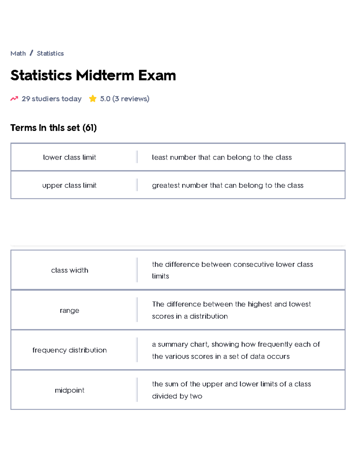 Statistics Midterm Exam Flashcards Quizlet Deprecated Api Usage The Svg Back End Is No Longer