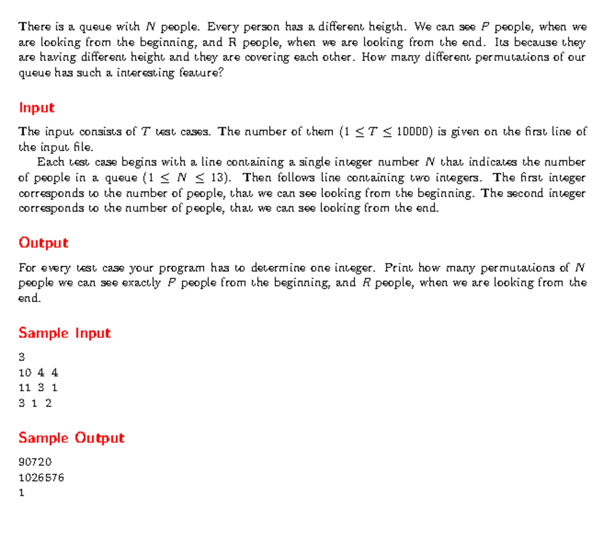 P10128 - Permutations of Queue Visibility Problem Analysis - Studocu
