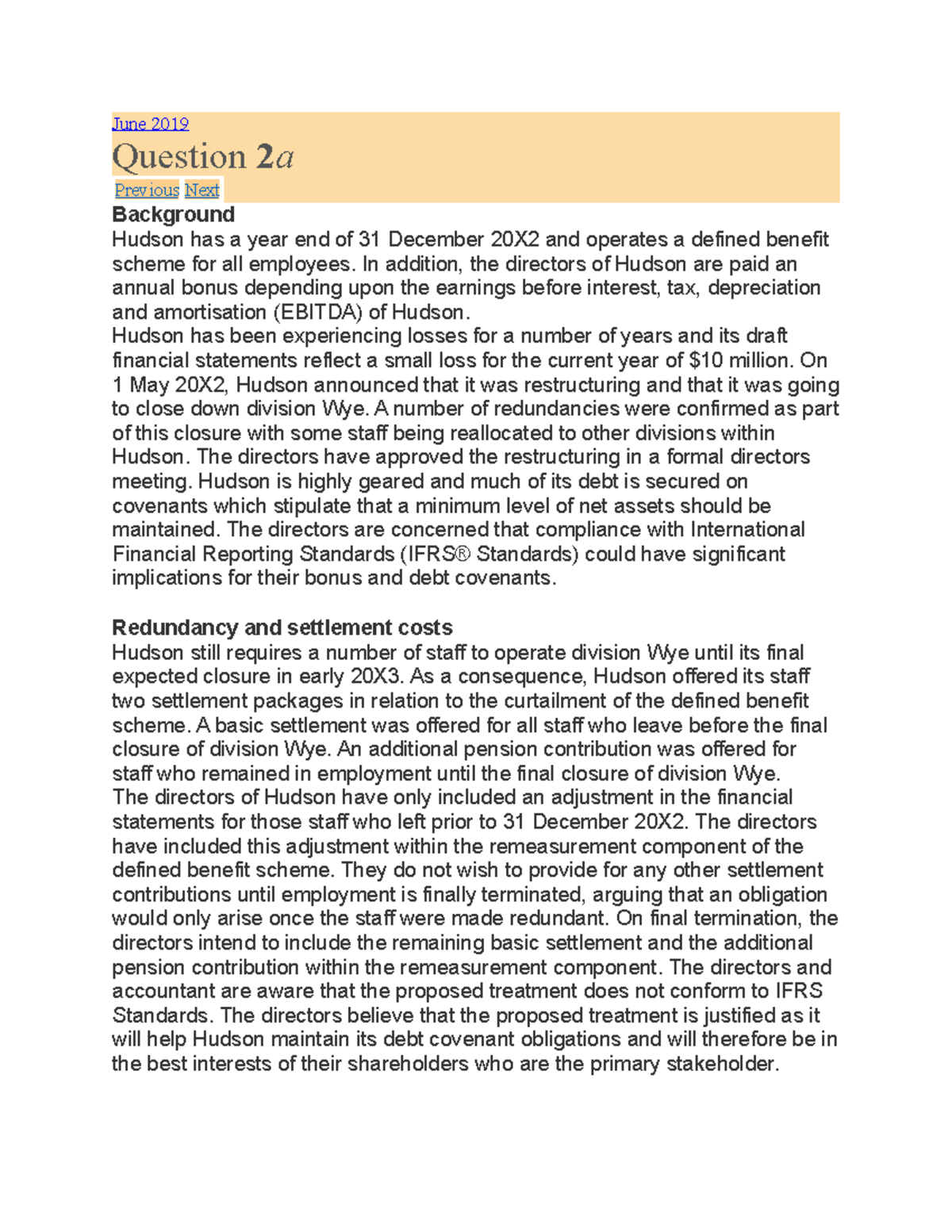 June 2019 ACCA IFRS Past Exam Questions and Answers - Studocu