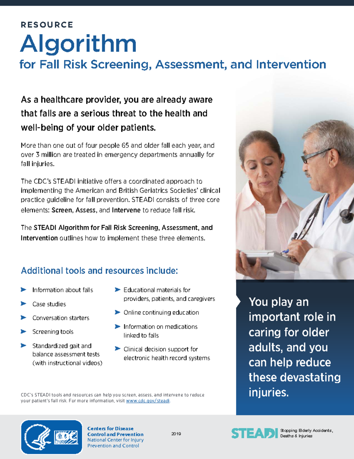 STEADI Algorithm for Fall Risk Screening & Intervention - Studocu